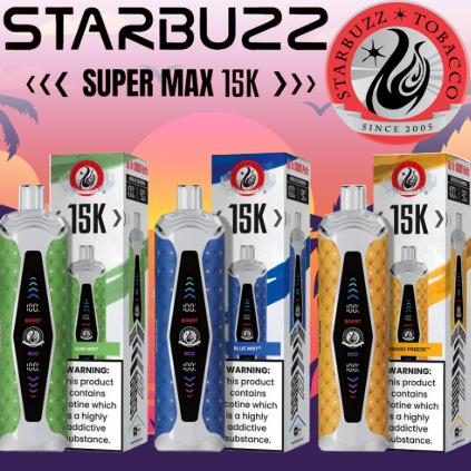 Starbuzz Tobacco Super Max 15K Puffs 20ML Disposable Device With Dual ...